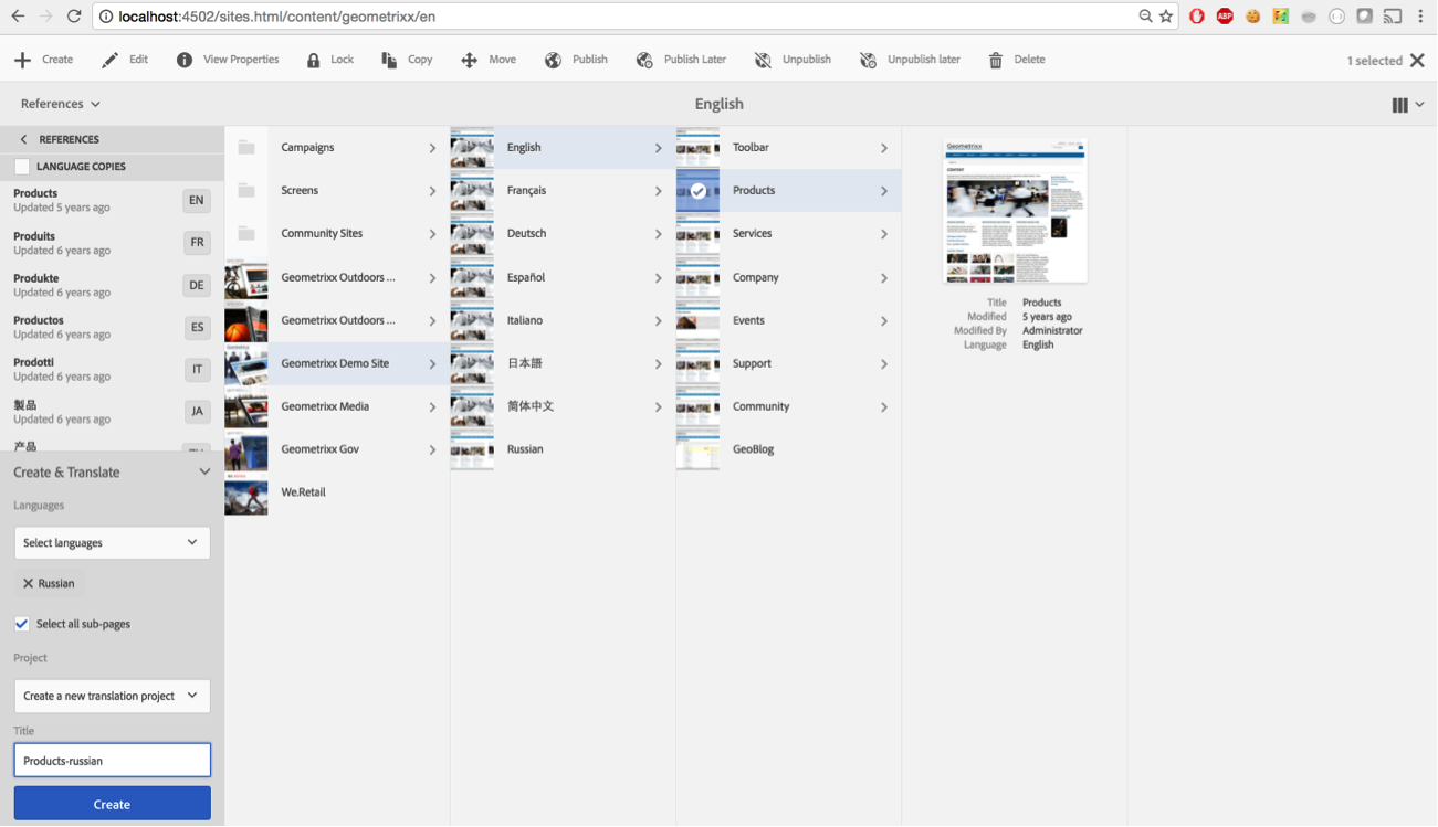 Creating A New Language Site In Aem